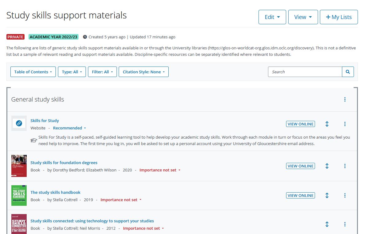 Updated Study Skills Texts - Library Services